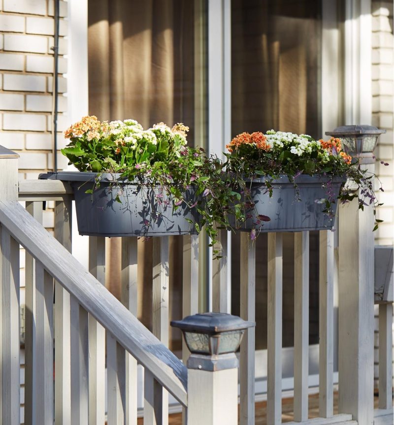 30 Gorgeous Ideas for Your Deck Railing Planters - EdgeFurnish