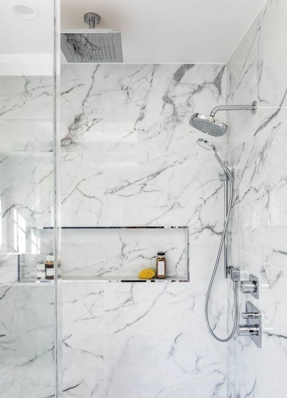 25 Creative Shower Niche Tile Shelf Ideas - EdgeFurnish